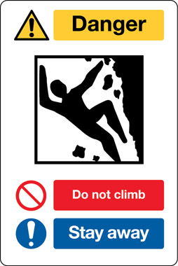 Danger, do not climb sign | Aura Sign Shop