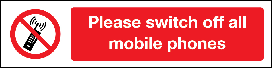 Please switch off all mobile phones Mini sign | Aura Sign Shop