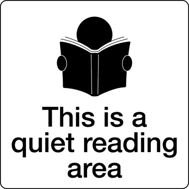 This is a quiet reading area sign | Aura Sign Shop
