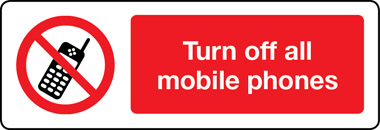 Turn off all mobile phones sign | Aura Sign Shop