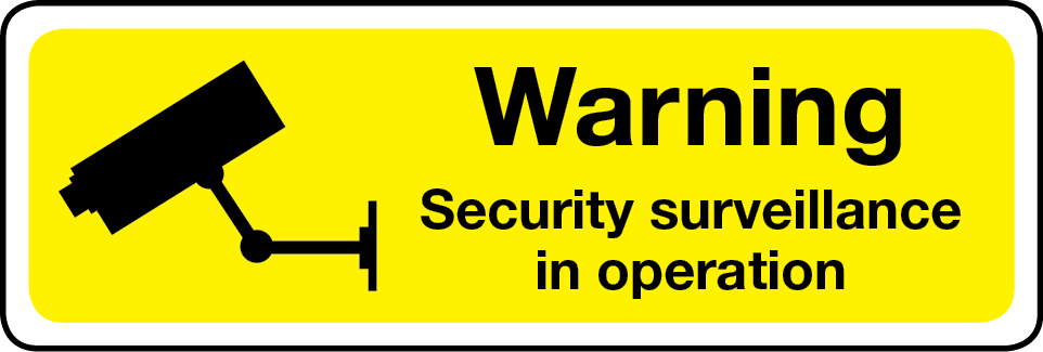 Warning, Security surveillance in operation sign | Aura Sign Shop