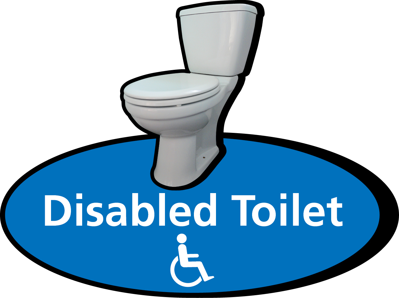 Disabled Toilet Sign - 300 x 320mm | Aura Sign Shop