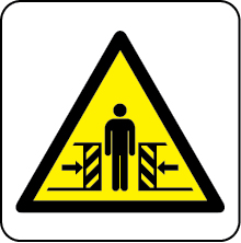 Crushing hazard symbol sign | Aura Sign Shop