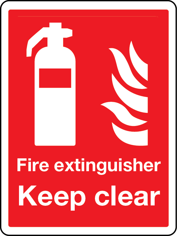 Fire extinguishing keep clear sign | Aura Sign Shop