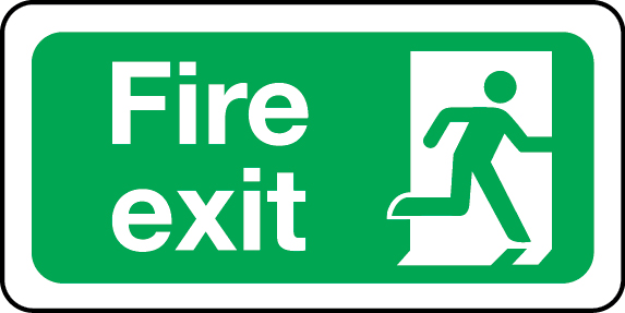 Fire escape final exit sign (justified right) | Aura Sign Shop