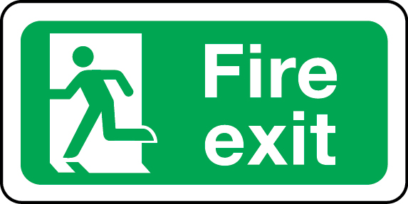 Fire escape final exit sign (justified left) | Aura Sign Shop