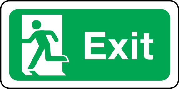Exit primary (justified left) sign | Aura Sign Shop