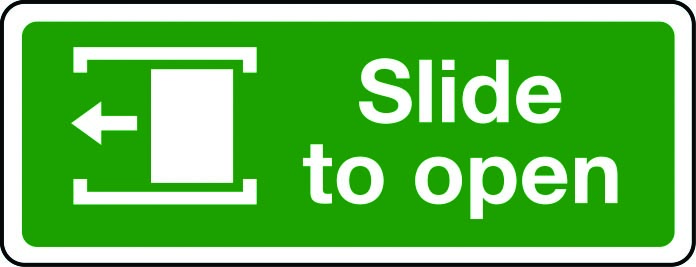 Slide Left To Open Sign | Aura Sign Shop