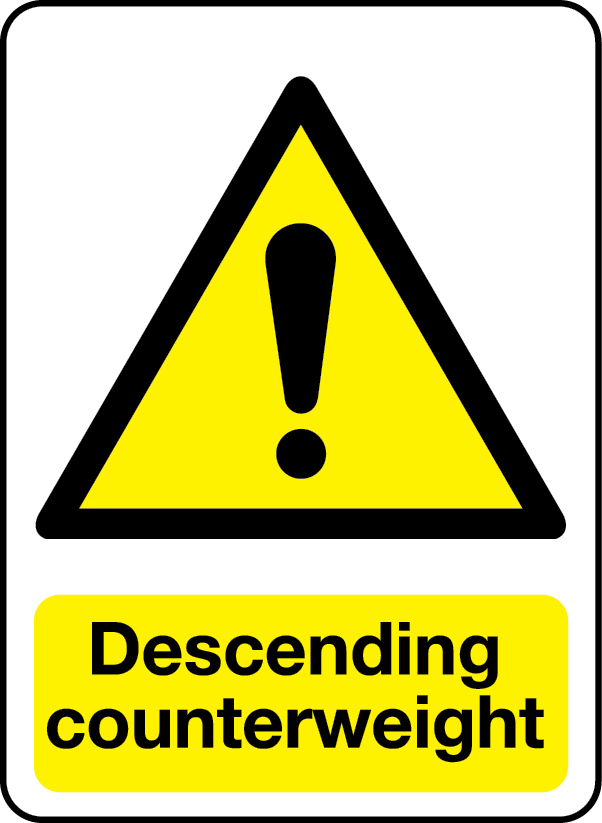 Descending counterweight sign | Aura Sign Shop