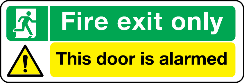 Fire Exit Only This Door Is Alarmed sign | Aura Sign Shop