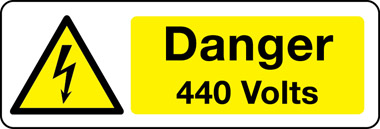 Danger 440 Volts sign | Aura Sign Shop