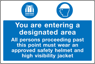 You are entering a designated area sign | Aura Sign Shop