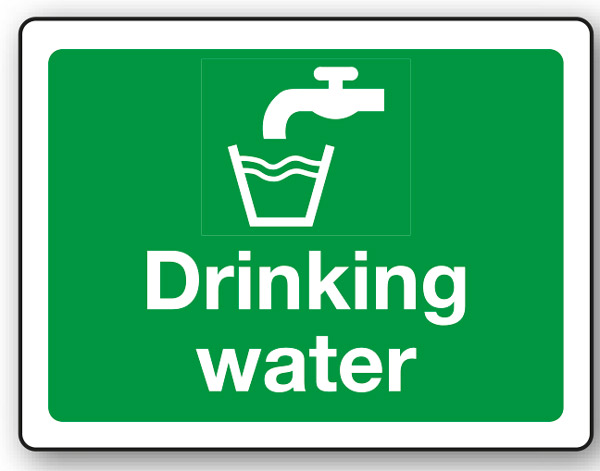 Drinking water (landscape) sign | Aura Sign Shop
