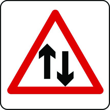 Traffic -Two way traffic (vertical arrows) sign | Aura Sign Shop