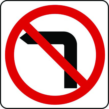 Traffic - No left turn sign | Aura Sign Shop