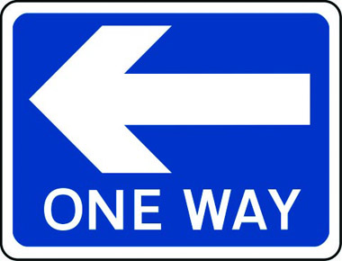 Traffic - ONE WAY arrow left sign | Aura Sign Shop