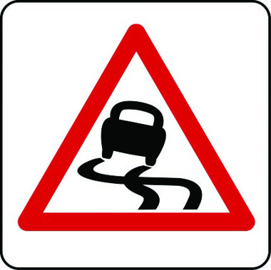Traffic -Slippery road ahead sign | Aura Sign Shop
