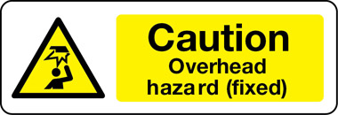 Caution Overhead hazard (fixed) sign | Aura Sign Shop