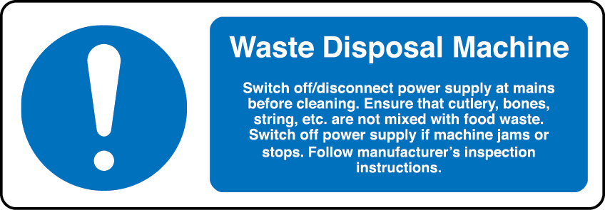 Waste disposal machine information sign | Aura Sign Shop