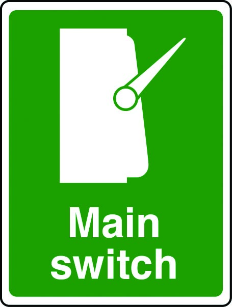 Main switch sign | Aura Sign Shop