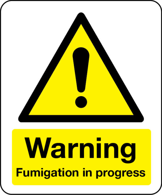 Warning Fumigation in progress sign | Aura Sign Shop