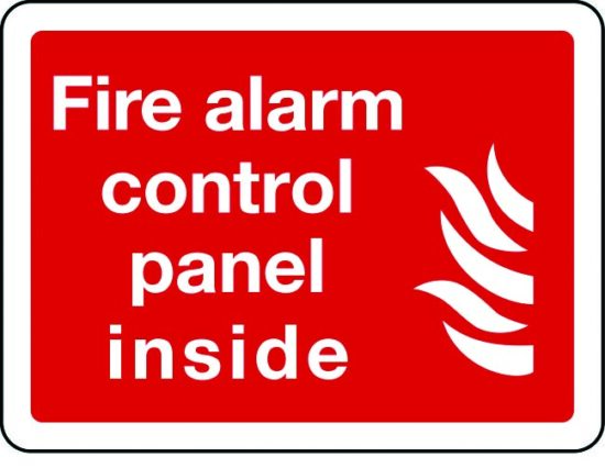 Fire alarm control panel inside sign | Aura Sign Shop