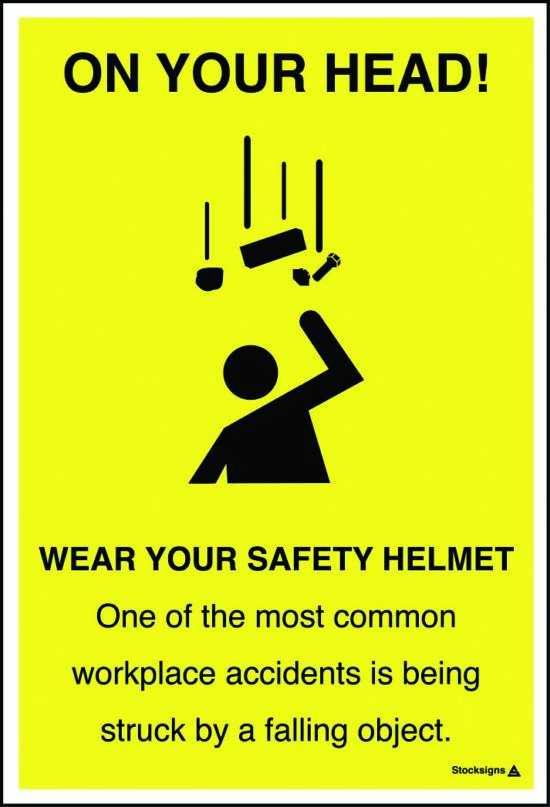 Wear your safety helmet poster ISO7010 symbol | Aura Sign Shop