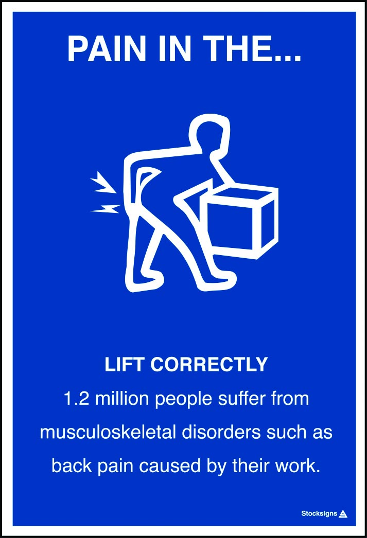 Lift correctly poster ISO7010 symbol | Aura Sign Shop