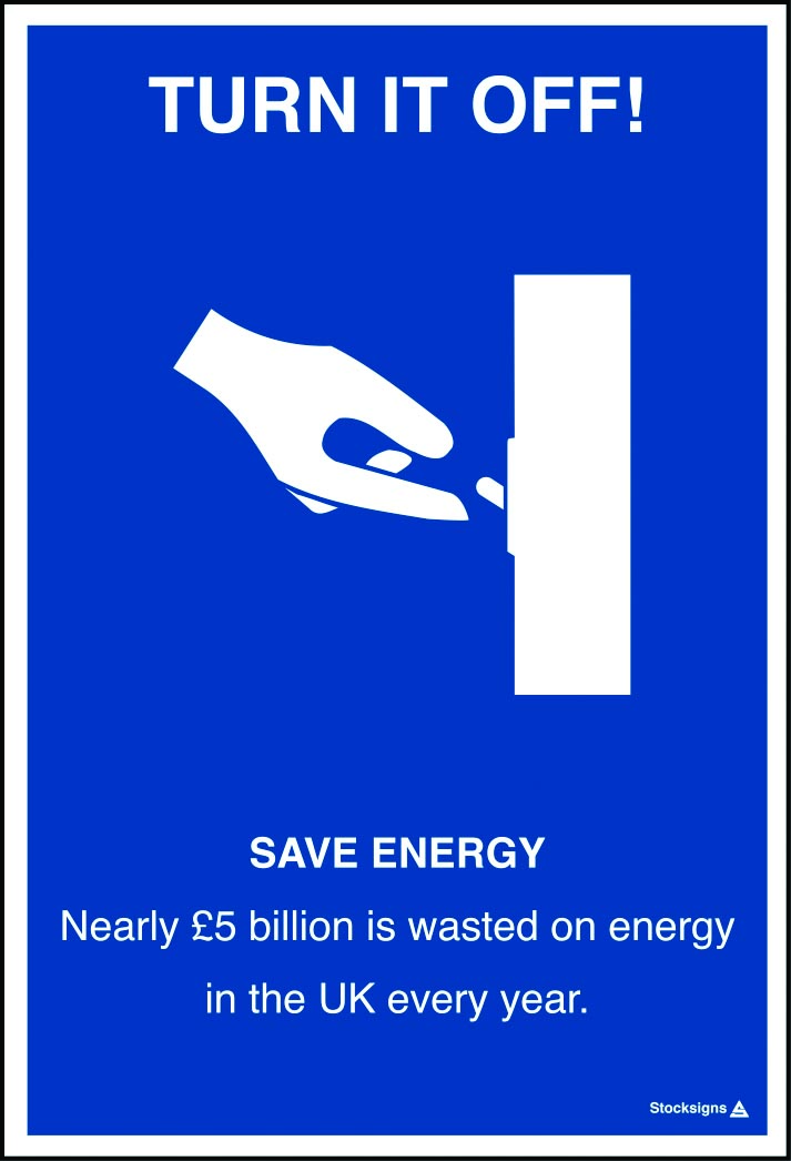 Save energy poster ISO7010 symbol | Aura Sign Shop