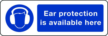 Ear protection is available here sign | Aura Sign Shop