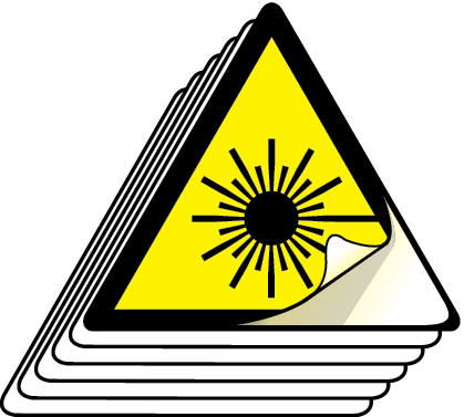 Laser symbol labels 50mm high pack of 12 | Aura Sign Shop