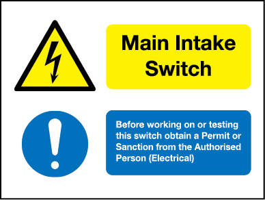 P3 Mains instake switch sign | Aura Sign Shop