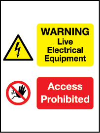 T3 Warning live electrical equipment, access prohibited sign | Aura ...
