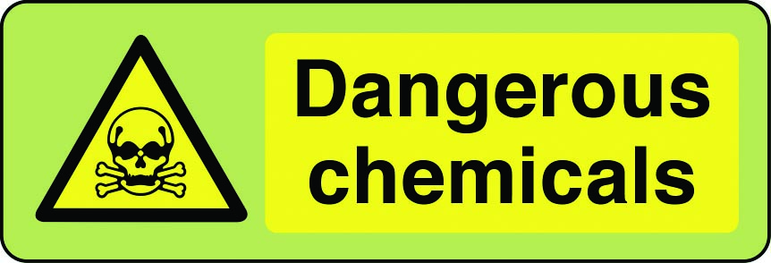 Dangerous chemicals sign in photoluminescent | Aura Sign Shop
