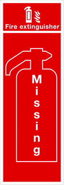 Fire extinguisher (general) back plate for missing equipment sign ...