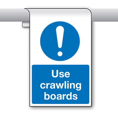 Use crawling boards (450mm x 600mm) Roll top scaffold sign | Aura Sign Shop