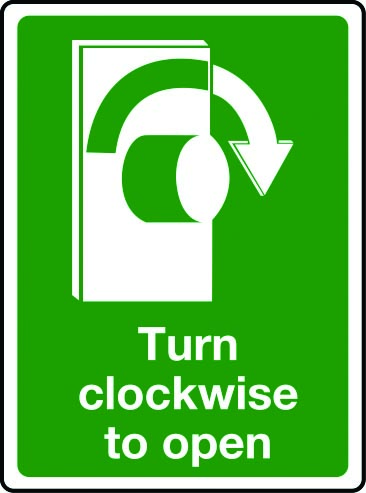 Turn To Open Clockwise Large sign | Aura Sign Shop
