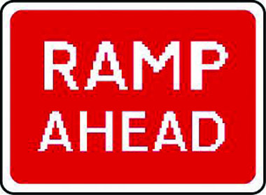 RAMP AHEAD 1050 x 750mm temporary traffic sign | Aura Sign Shop