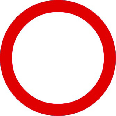 Vehicles prohibited. Fig 617. 600mm Dia Class 1 reflective traffic sign ...