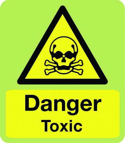 Danger Toxic in photoluminescent sign | Aura Sign Shop