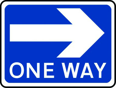 Arrow right - ONE WAY. Fig 810. 450 x 300mm Class 1 reflective sign ...