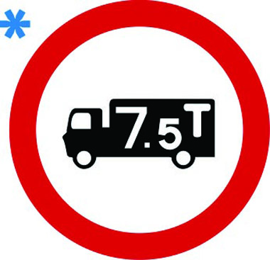 Vehicle weight restriction Fig 622.1A. 600mm Dia Class 1 reflective ...