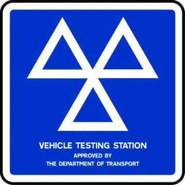 Vehicle testing station. Fig 864. 600 x 600mm Class 1 reflective ...
