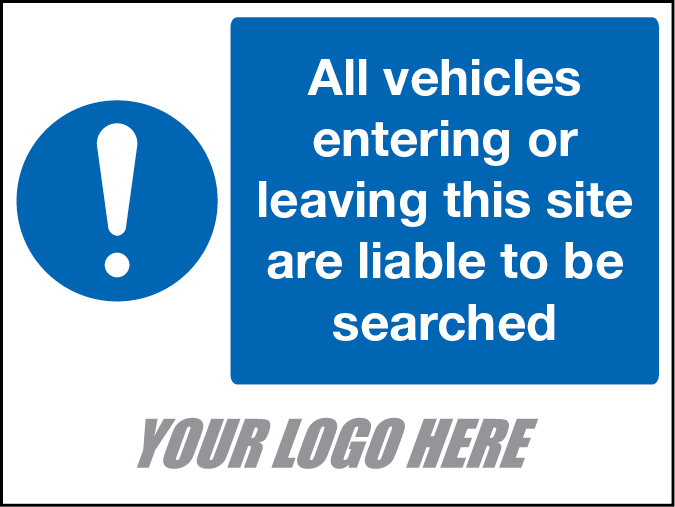 Vehicle Search Site Safety Sign | Aura Sign Shop