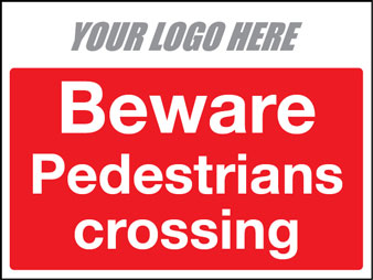 Beware Pedestrians Crossing Sign | Aura Sign Shop