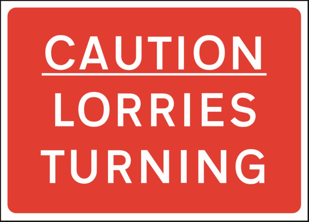 Caution - Lorries Turning Sign | Aura Sign Shop