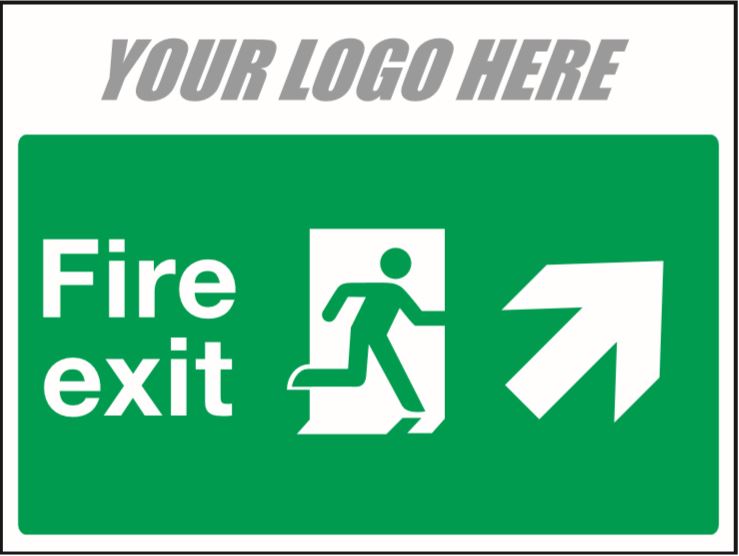 Fire Exit Diagonal Directional Sign | Aura Sign Shop