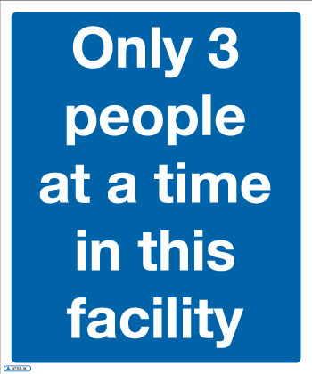 Only 3 people at a time COVID-19 Sign | Aura Sign Shop