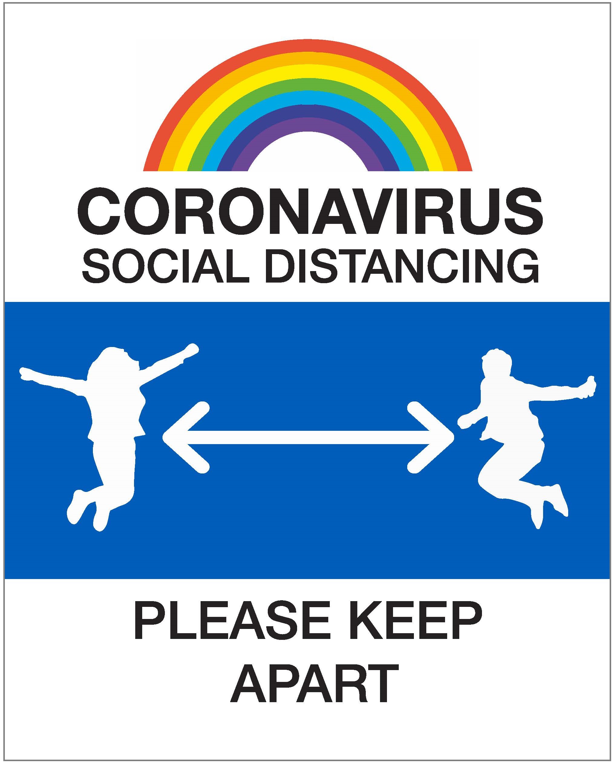 Coronavirus Social Distancing (Non 2m) - COVID-19 School Sign | Aura ...